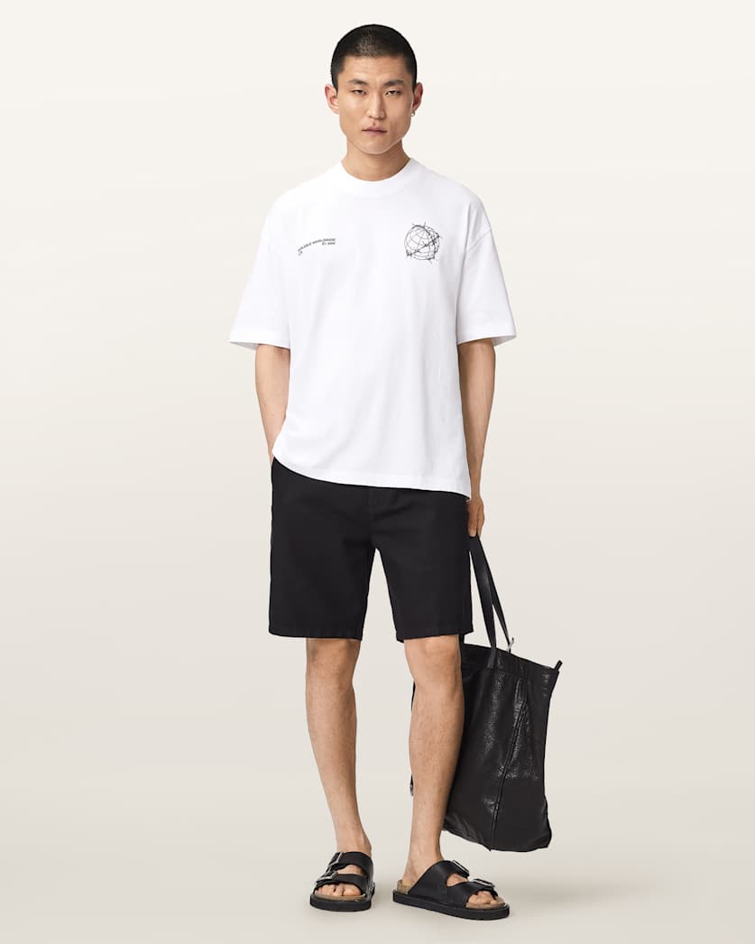 Caller Oversized Short Sleeve Graphic T-Shirt ASHEN WHITE | ALLSAINTS US